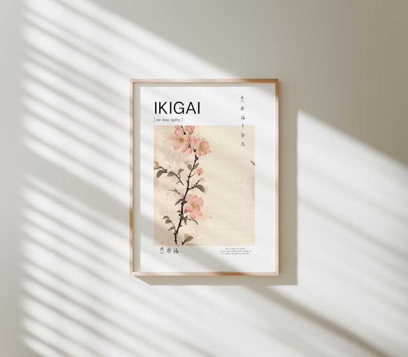 JAPANESE Wall Art, Ikigai, Mindful Prints, Digital Art Print, Digital Download, Japanese Print ...