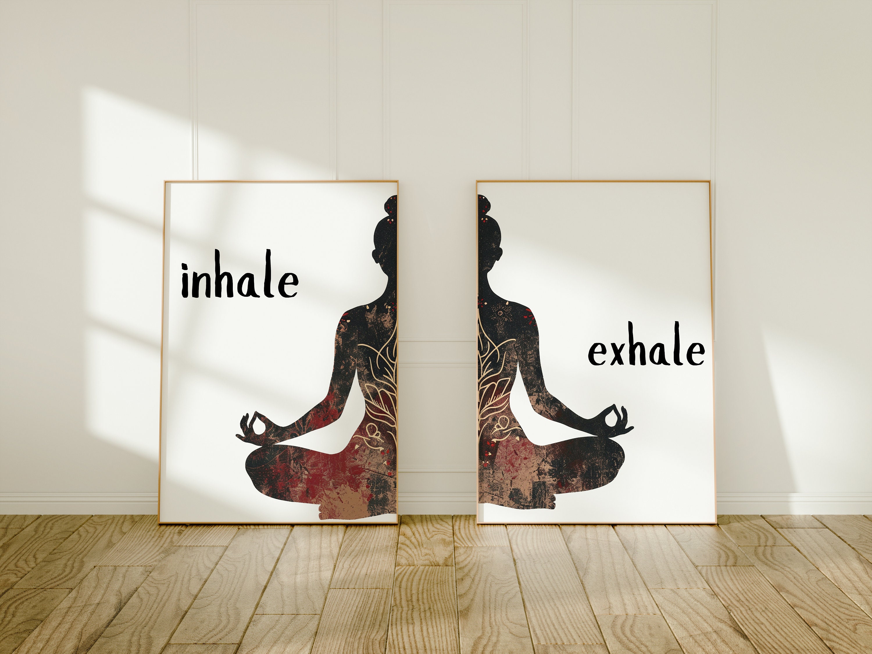Set of 2 Prints INHALE EXHALE Wall Art, Art Print, Mindful Art, Digital ...