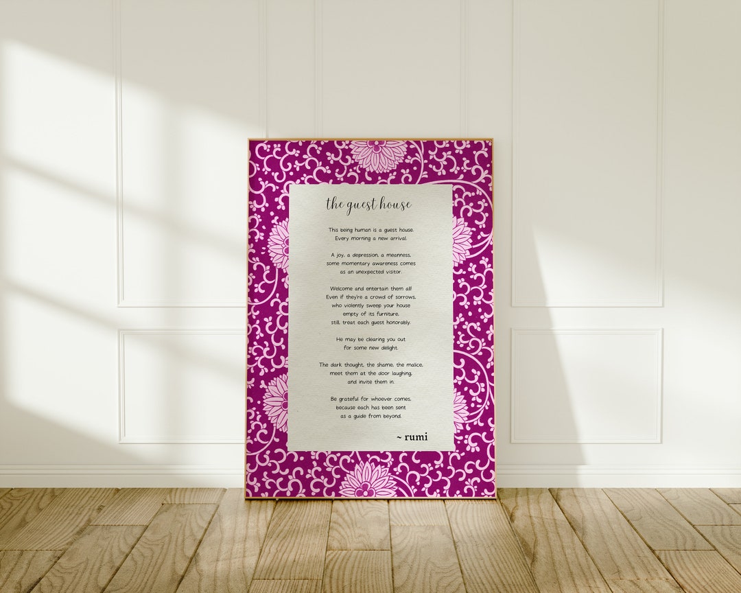 RUMI QUOTE Printable Wall Art, the Guest House, Mindful Quotes, Therapy ...