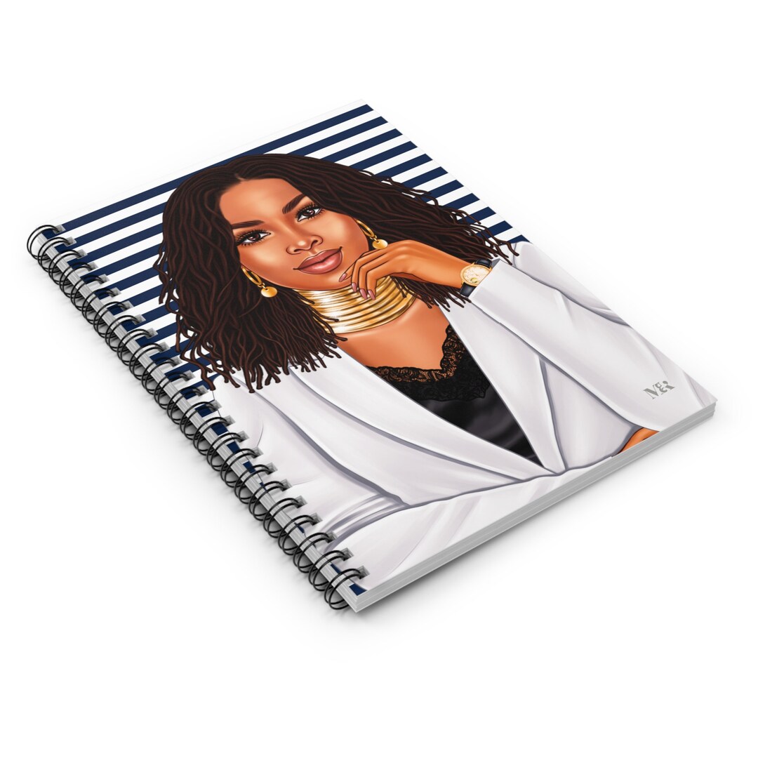 Black Woman Journal, Afrocentric Notebook, Afro Woman Journal - Etsy