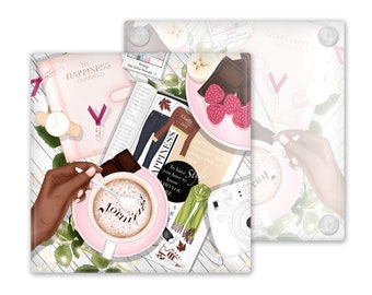 Set of 4, Afrocentric Glass Coasters, African American Glass Coasters ...