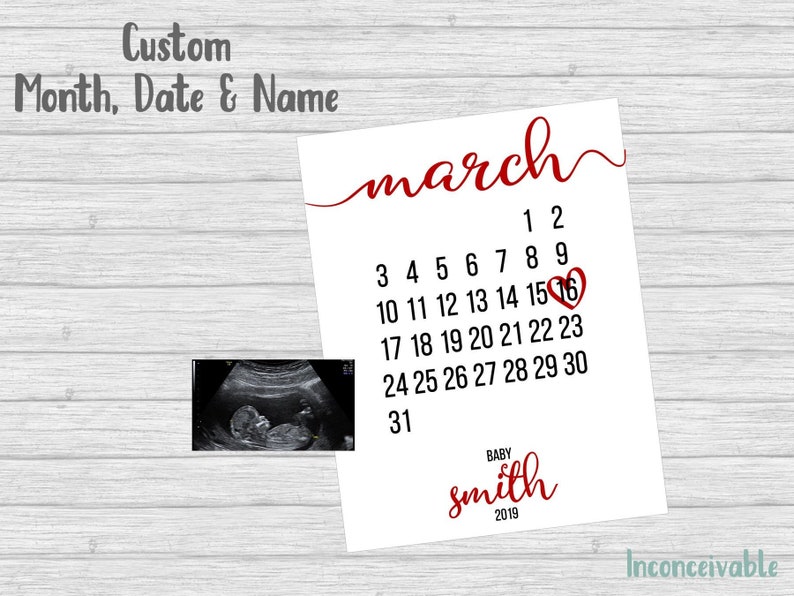 Baby Due Date Calendar Digital Download | Etsy