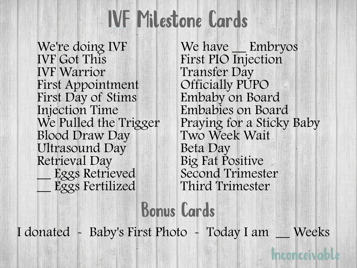 IVF Milestone Cards Digital Download - Etsy