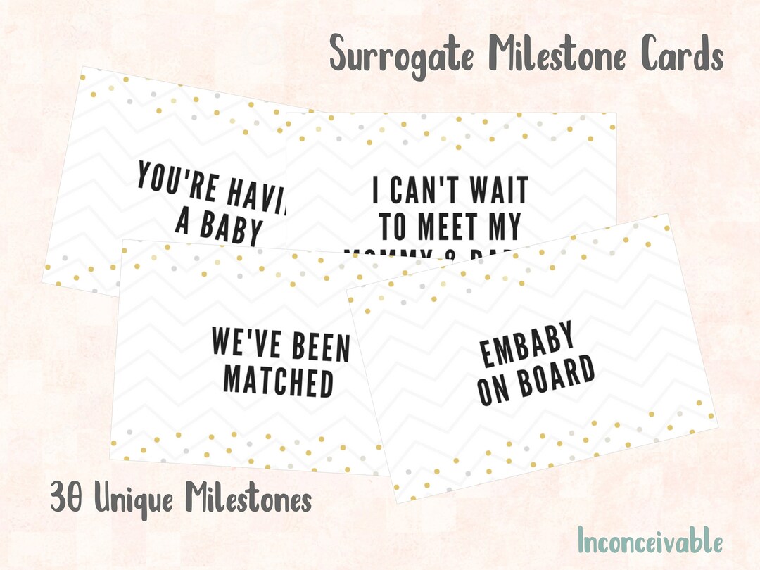 Surrogate Milestone Cards Digital Download Infertility 1 in 8 TTC ...