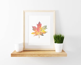 Watercolor Art Print Pretty Fall Leaves 8x10 Print 11x14 - Etsy