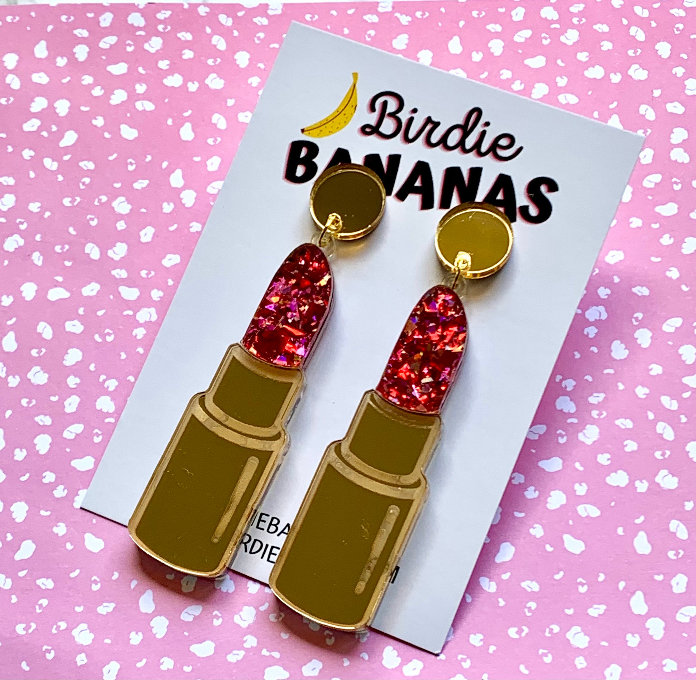 Lipstick Earrings Big Acrylic Earrings Make Up Artist Gifts | Etsy
