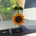 Crochet Sunflower Car Accessories Cute Car Mirror Hanging - Etsy