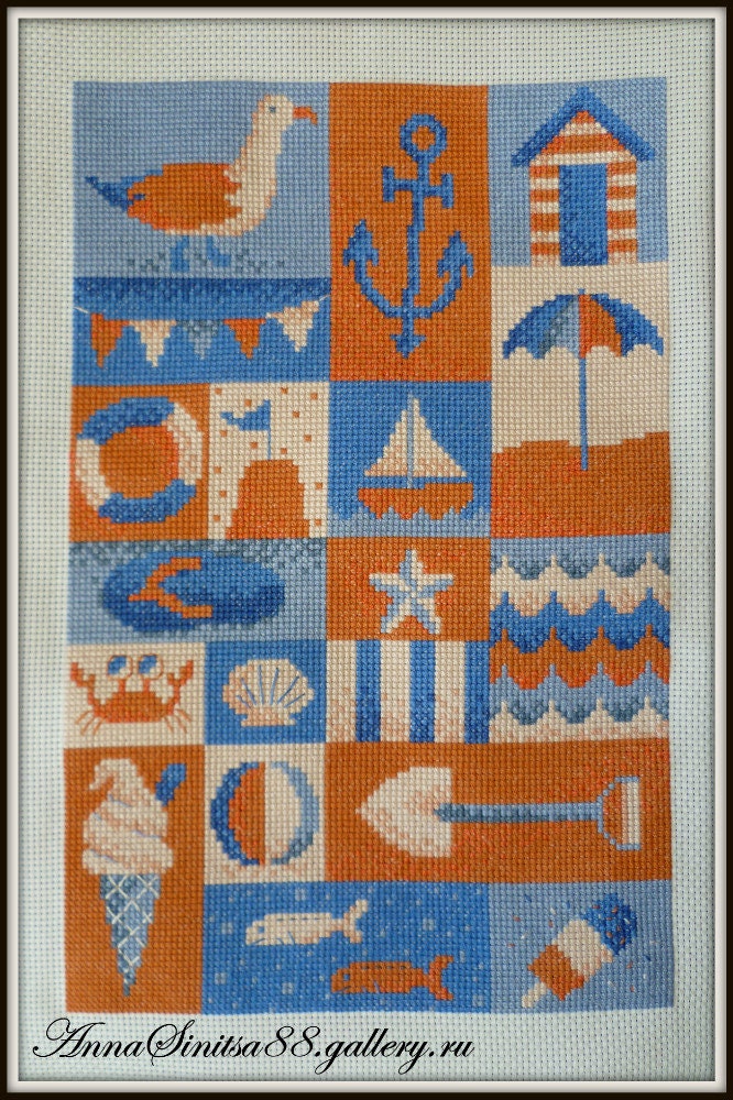 Cross Stitch Pattern Seaside Embroidery Summer Sea Counted - Etsy UK