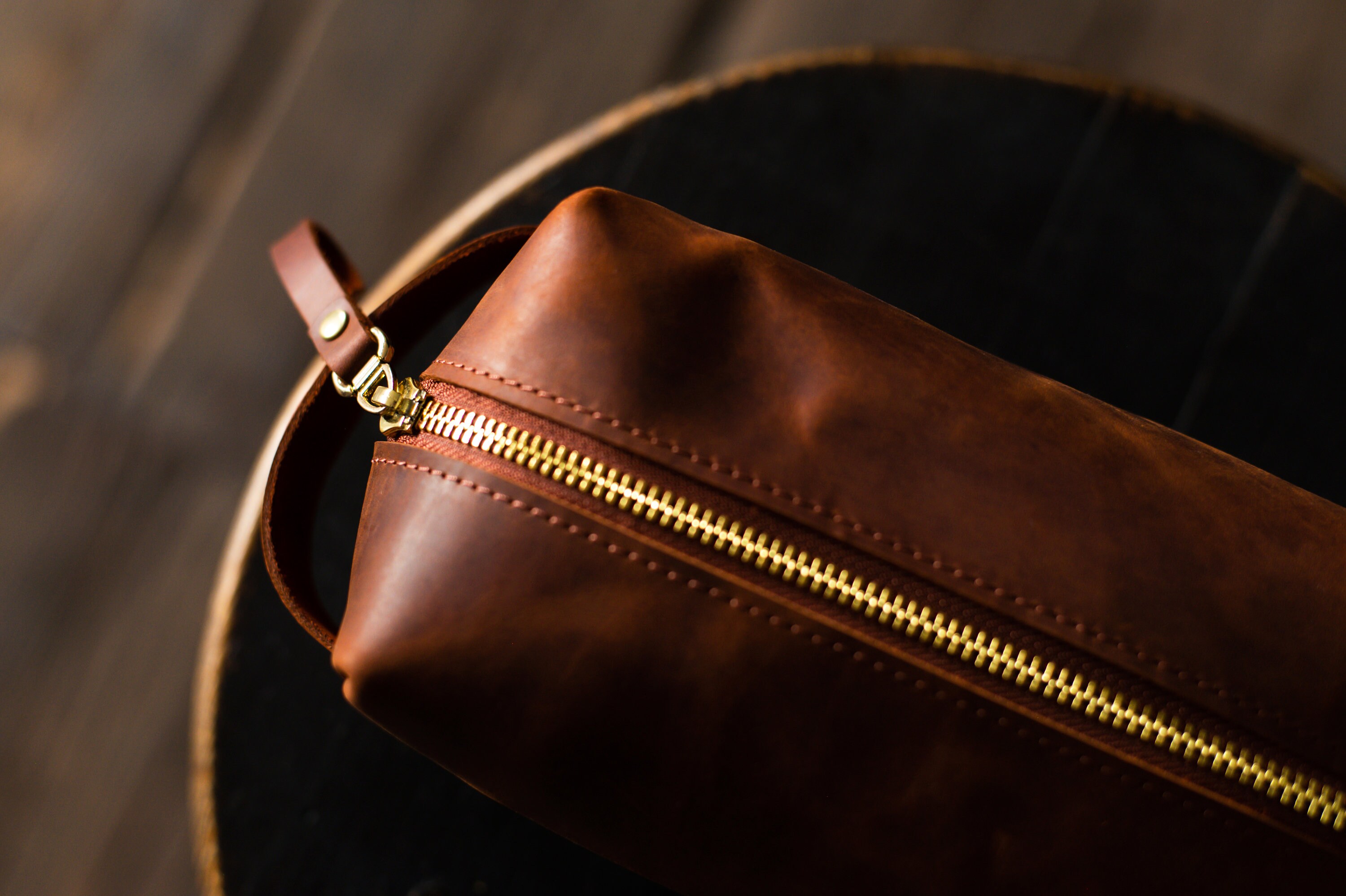 Personalized Leather Dopp Kit / Leather Toiletry Bag Personalized Gift ...