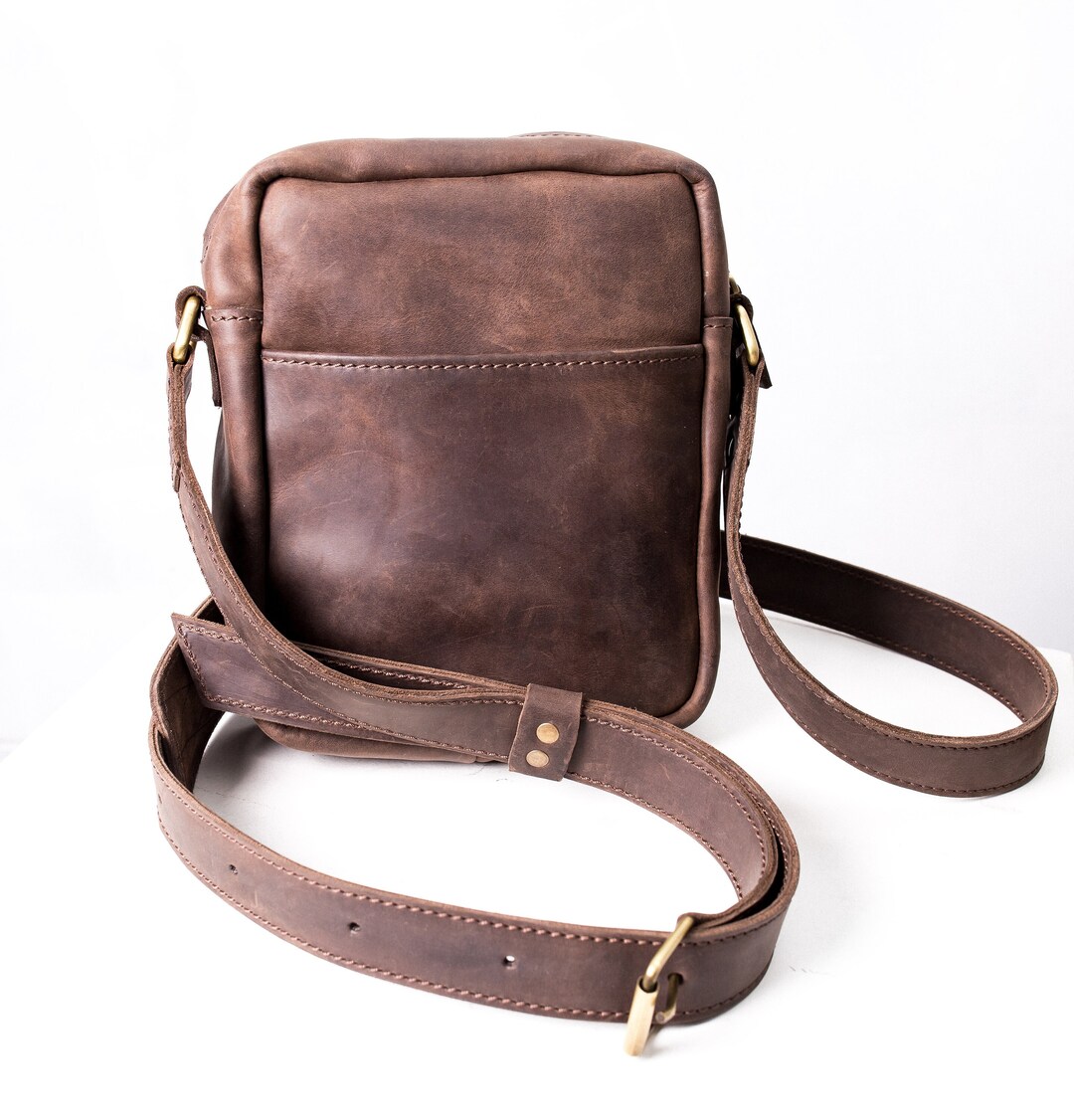 Small Messenger Bag / Mens Crossbody Bag, Mini Shoulder Bag, Leather ...