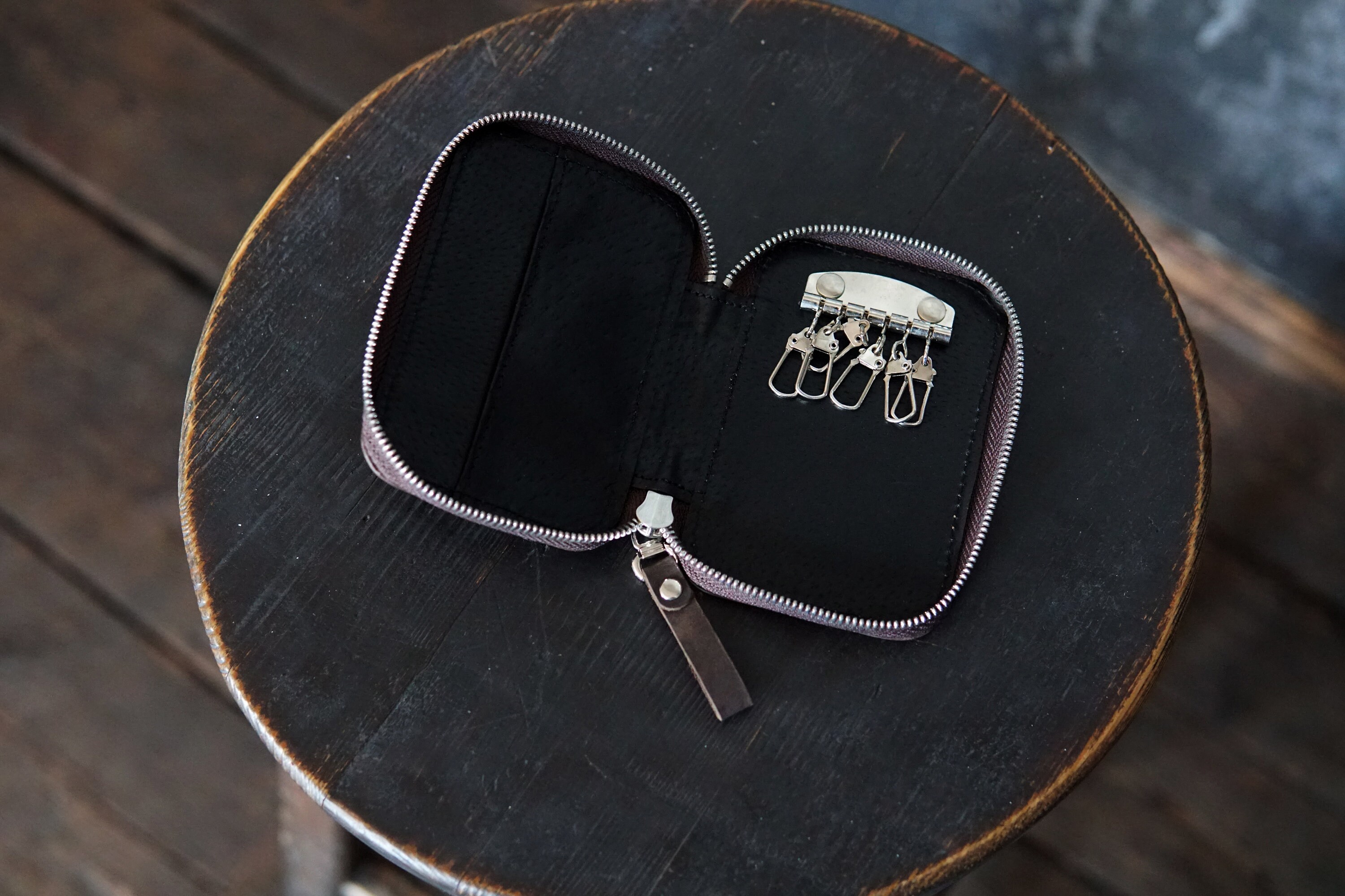 Leather Key Case / Personalized Key Holder Gift, Engraved Small Wallet ...