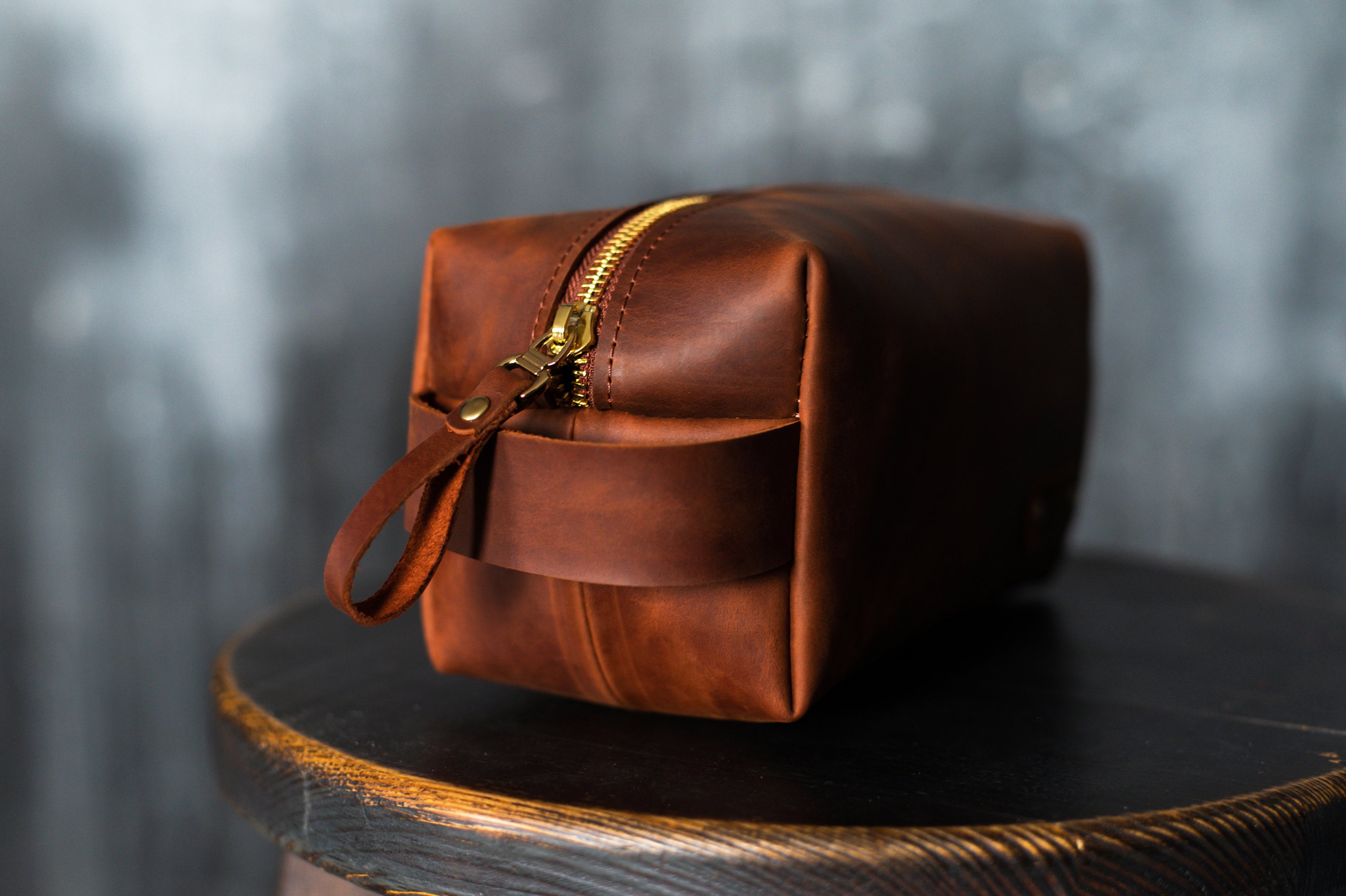 Personalized Leather Dopp Kit / Leather Toiletry Bag Personalized Gift ...