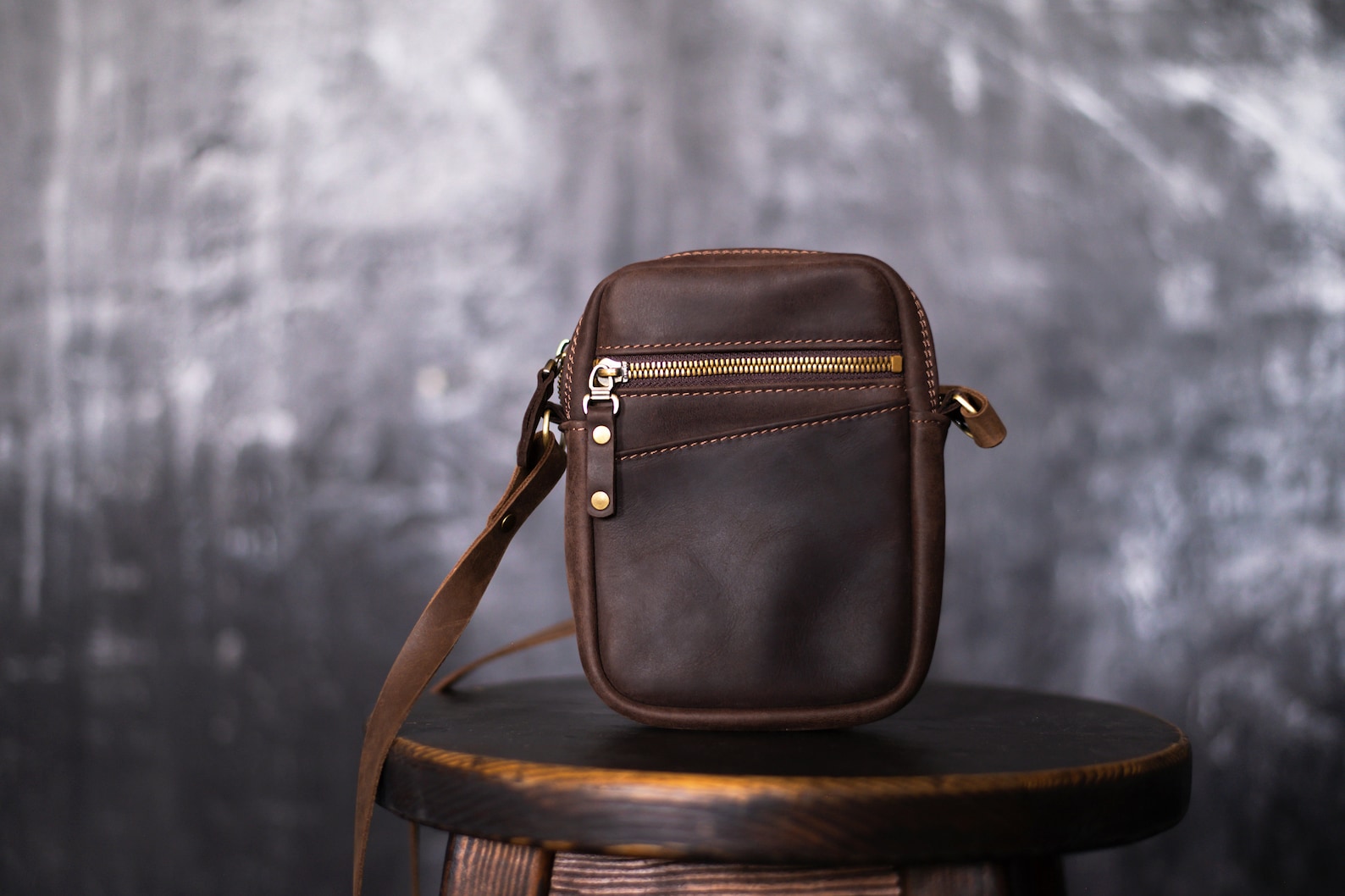 Mini Crossbody Bag / Small Messenger Bag Men Leather Bag Mens Crossbody ...