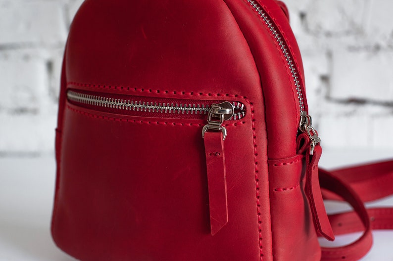 Small Women Leather Backpack / Mini Red Backpack Purse, Toddler ...