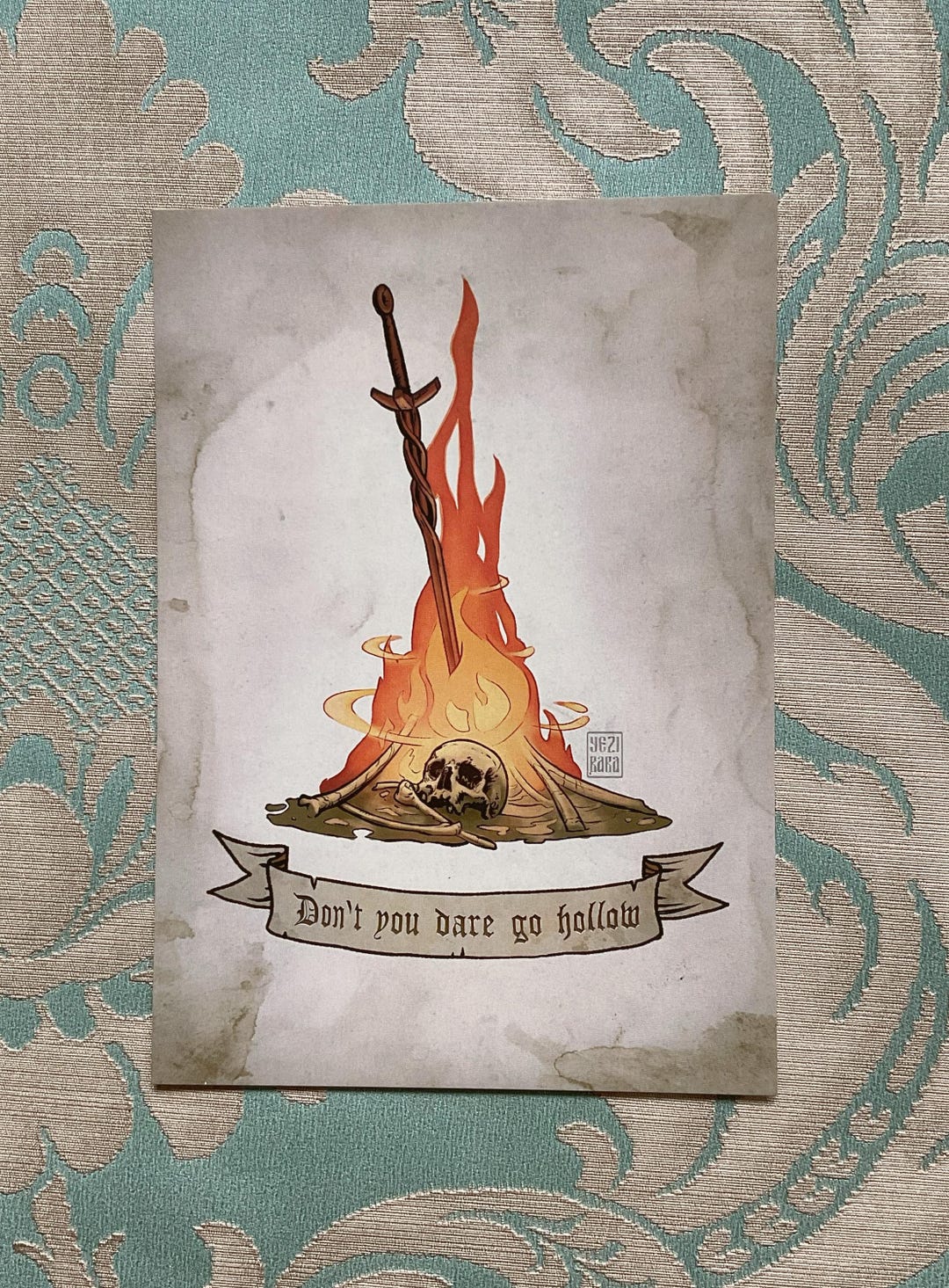 Postcard Bonfire Dark Souls Don't You Dare Go Hollow - Etsy