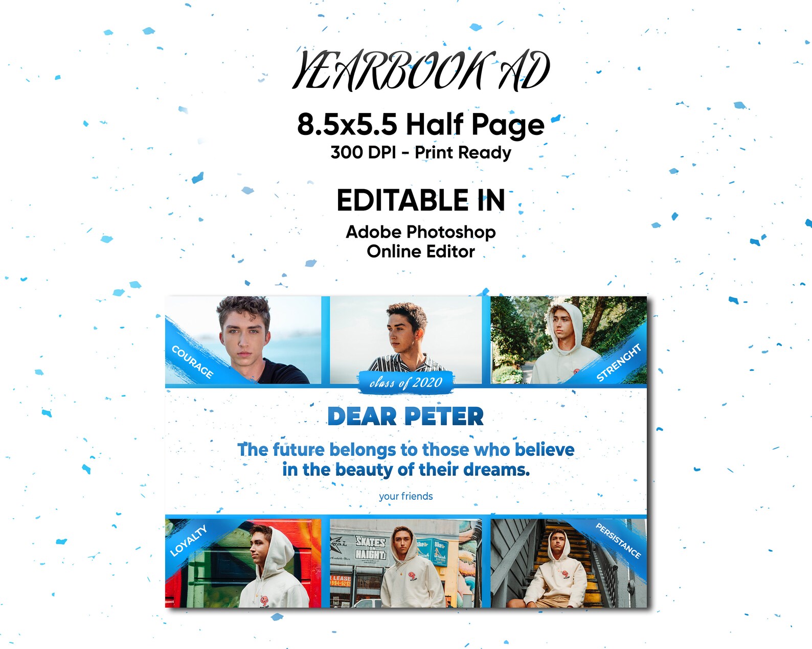 Yearbook Ad Template Set in 3 sizes Perfect gift and | Etsy