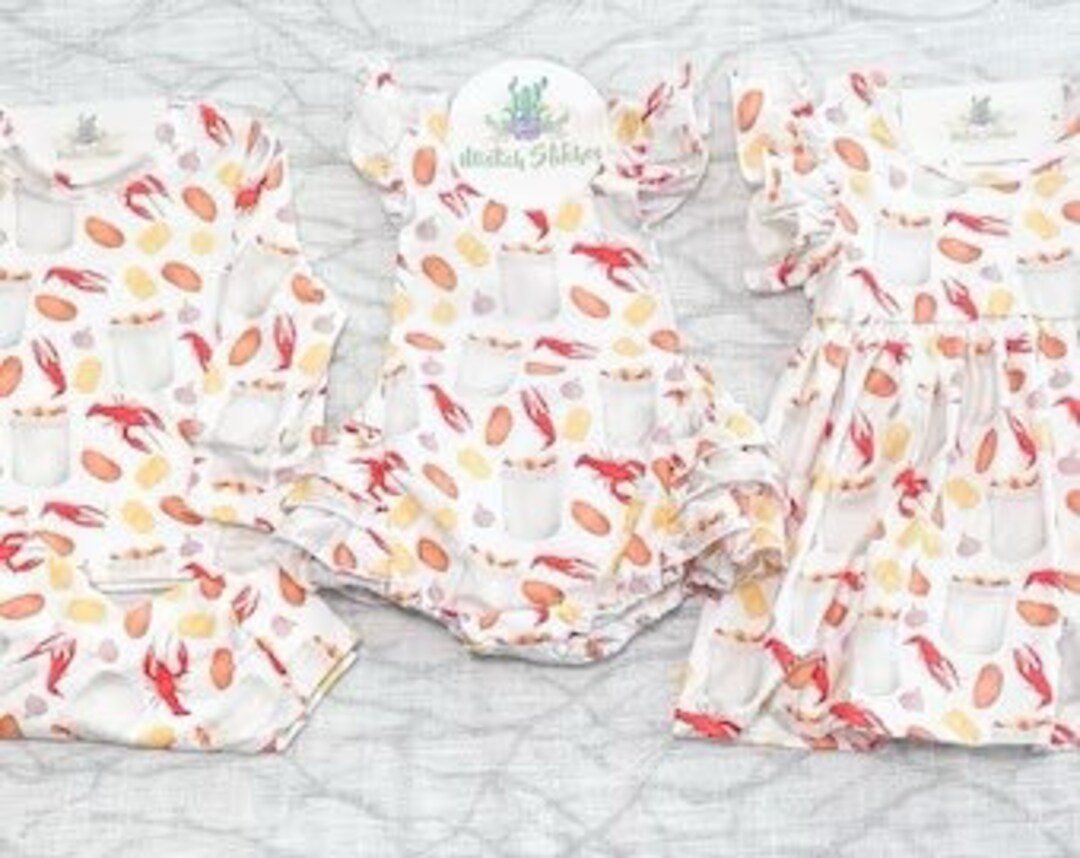 Crawfish Outfits,dress Romper,top and Bottom Set - Etsy