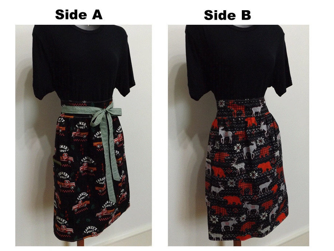 Reversible Retro Waist Apron With Long Fabric Ties and - Etsy