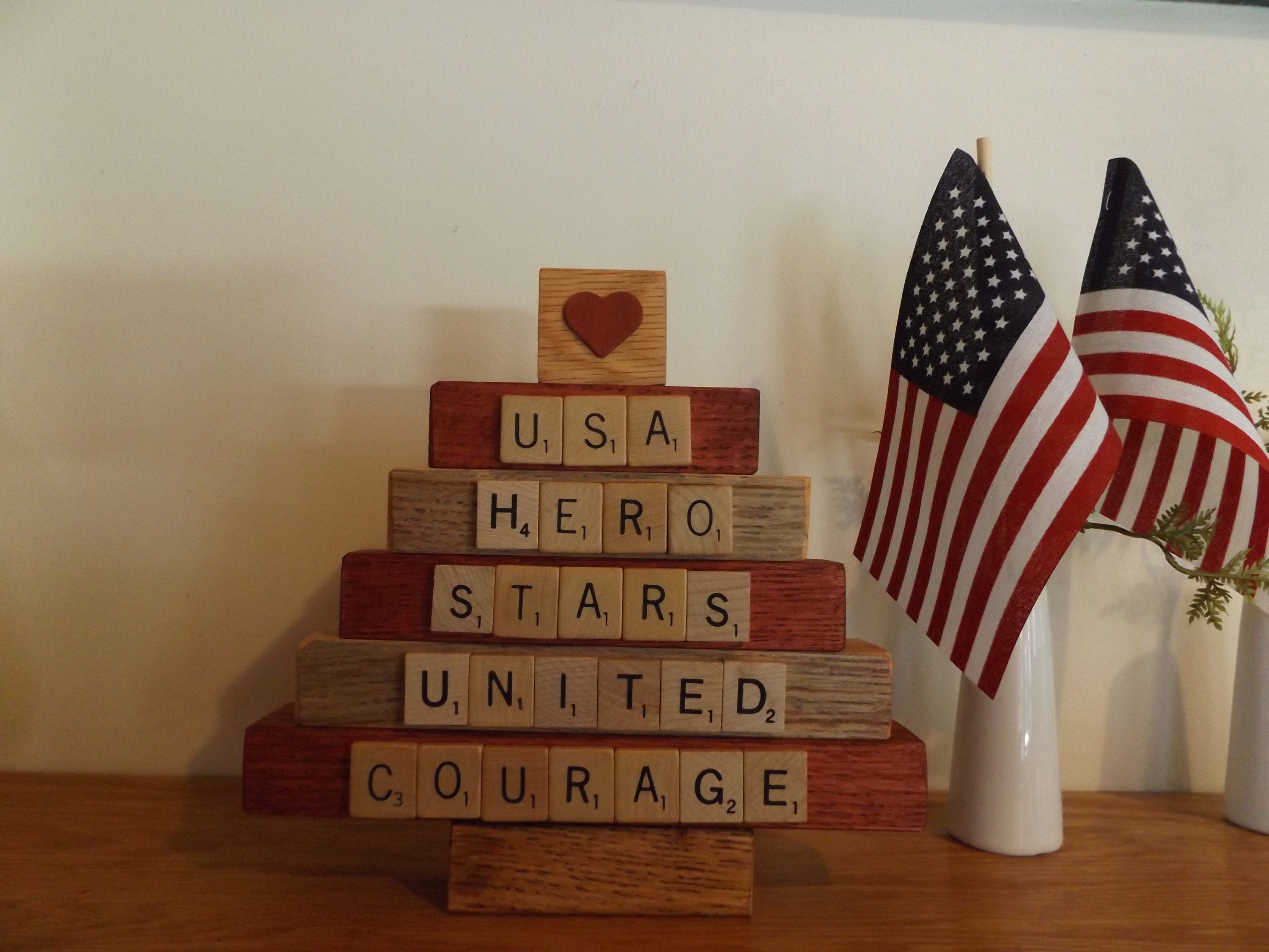 Reversible Oak Blocks Repurposed With Upcycled Scrabble Tile Words ...