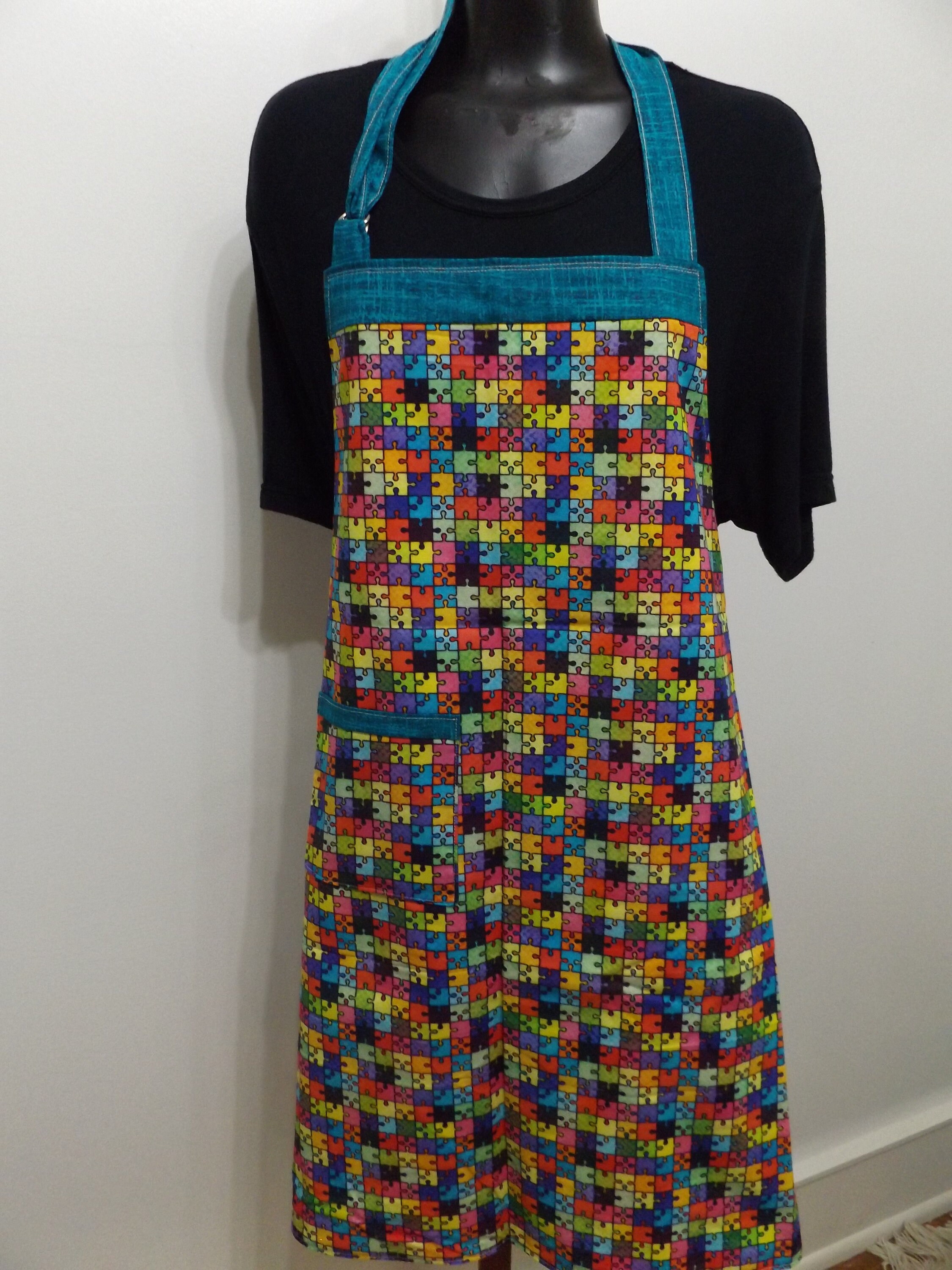 Reversible Full Bib Apron for Artist and Puzzler, 2-in-1 Double Sided ...