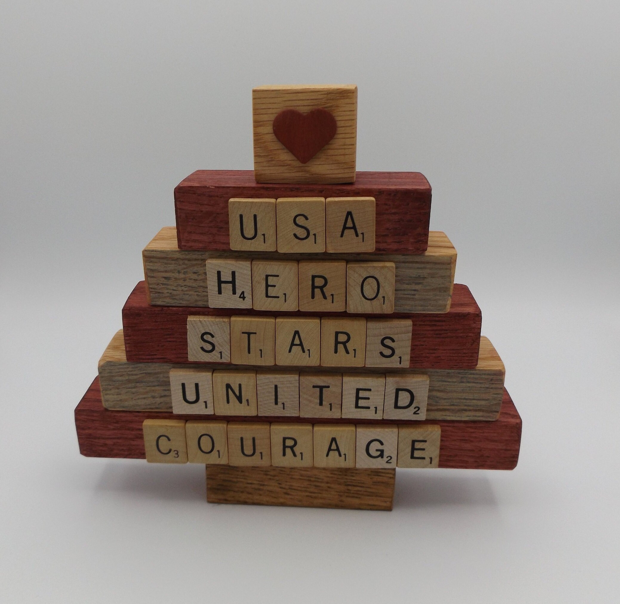 Reversible Oak Blocks Repurposed With Upcycled Scrabble Tile Words ...