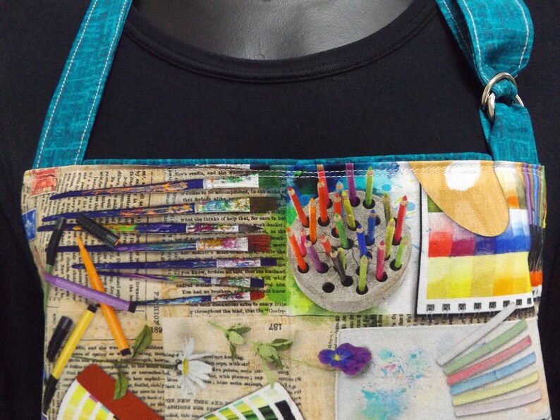 Reversible Full Bib Apron for Artist and Puzzler, 2-in-1 Double Sided ...