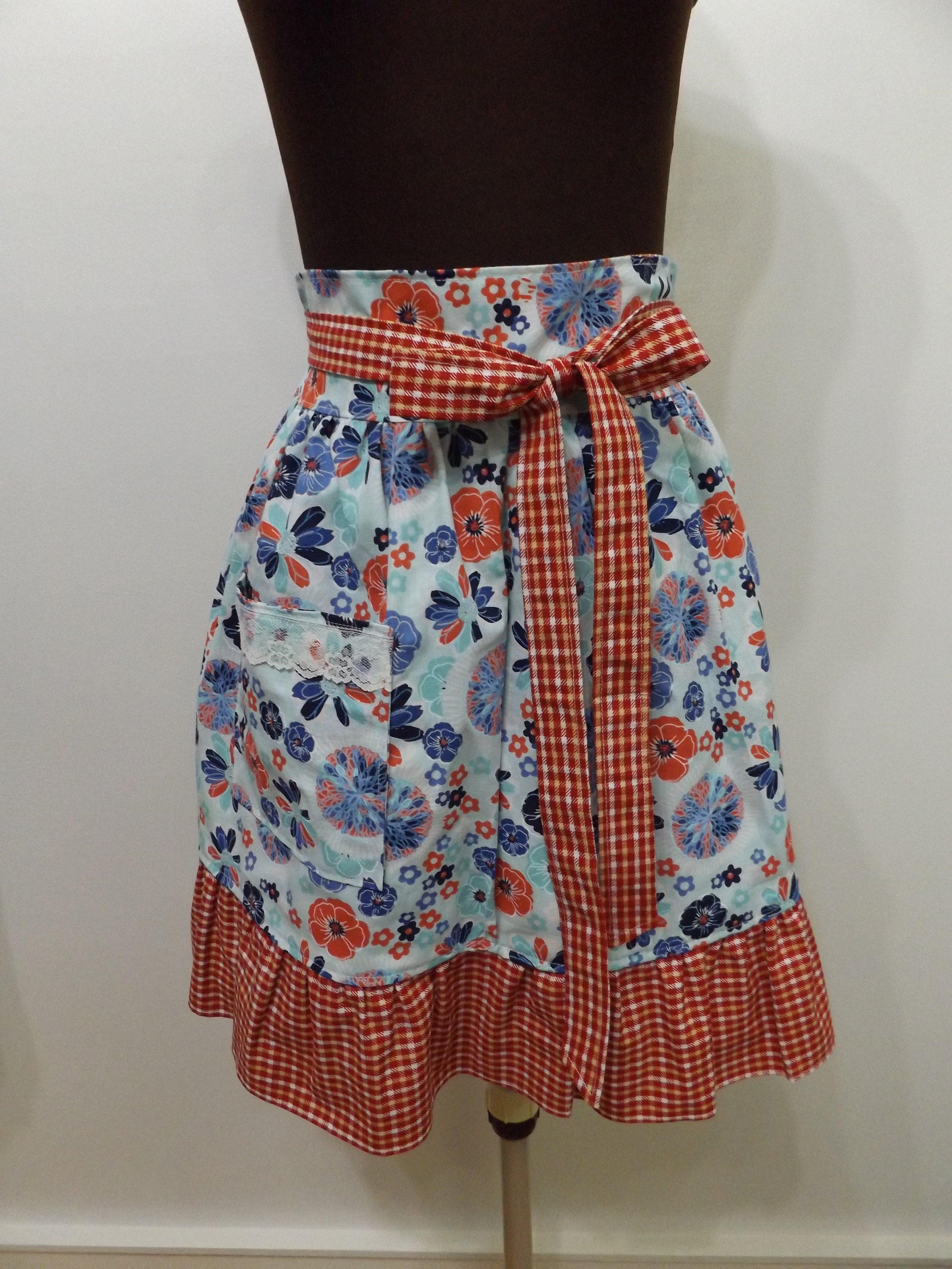 Reversible Retro Waist Apron With Long Fabric Ties and - Etsy UK