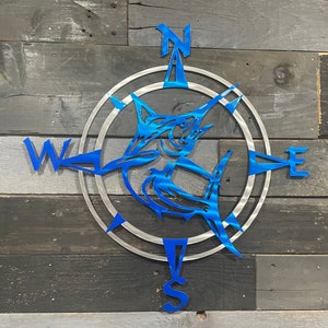 Nautical Compass Rose Compass Metal Art Custom Compass Coastal Metal ...