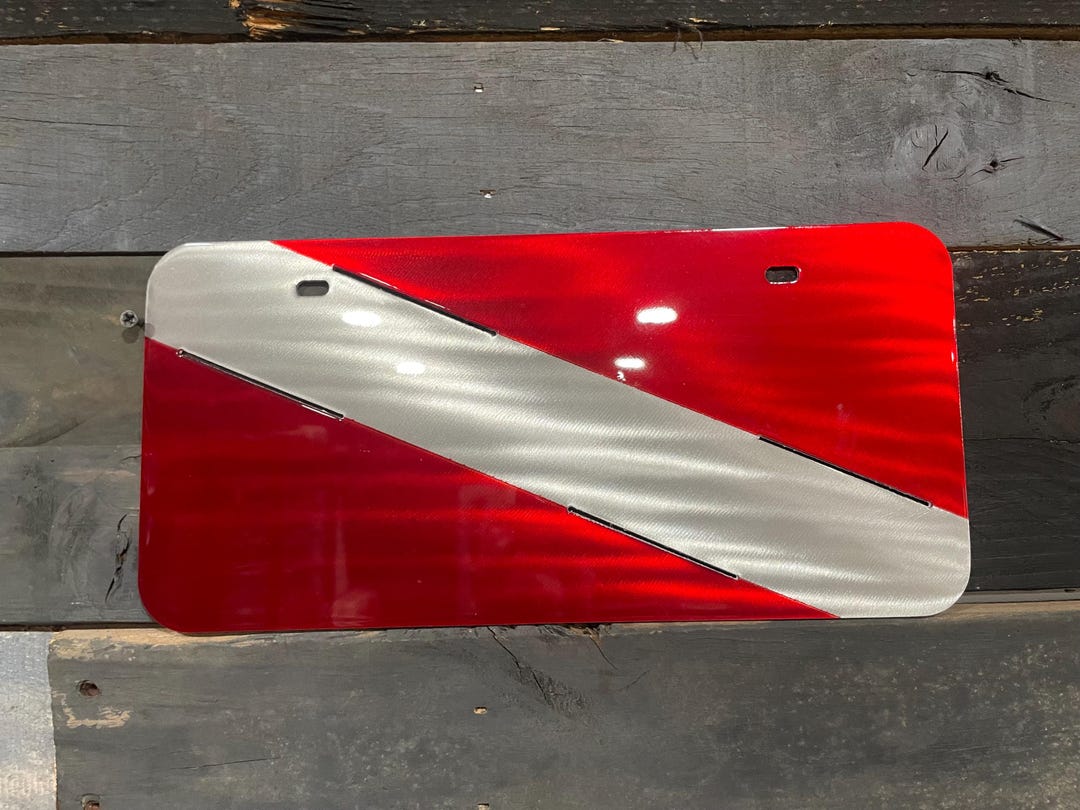 Dive Flag License Plate, Custom Front License Plate, Scuba Dive Flag ...