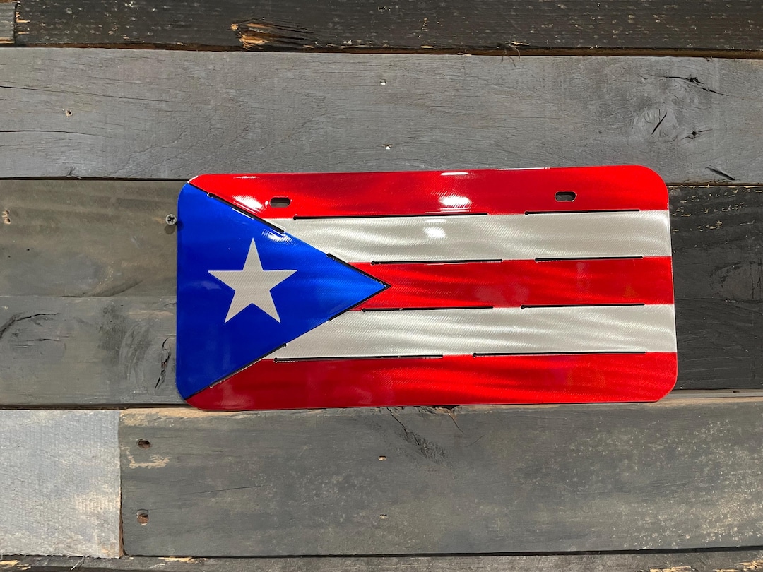 Puerto Rican Flag License Plate: Aluminum PR Custom Plate - Etsy