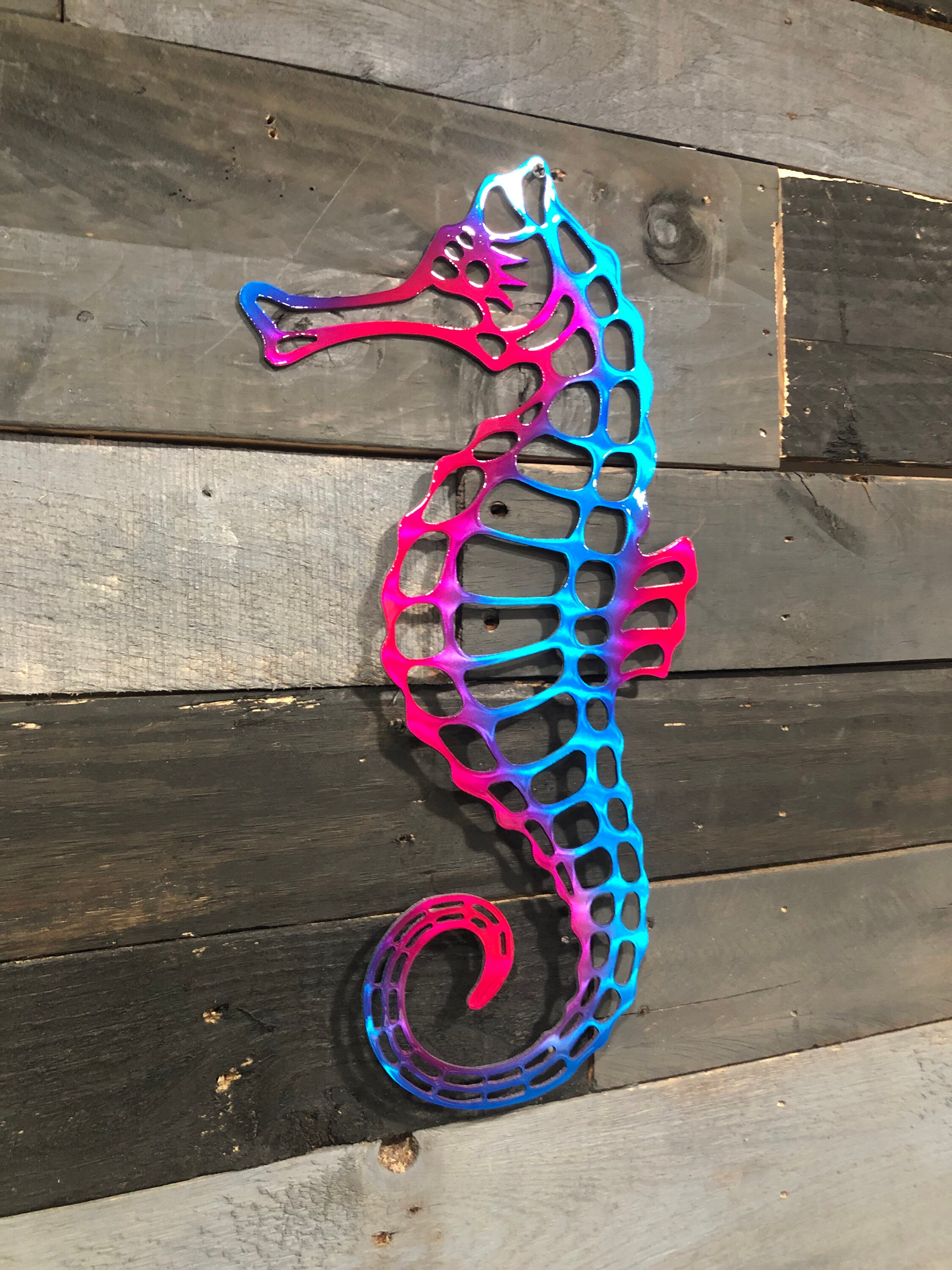 Seahorse Seahorse Metal Sign Beach House Nautical Theme - Etsy