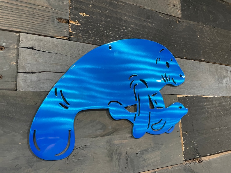 Manatee Metal Wall Art Florida Manatee Fish Art Fish Wall - Etsy