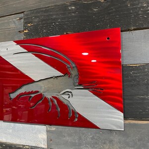 Shrimp Dive Flag Metal Wall Art: Scuba Diver Gift (15x10) - Etsy