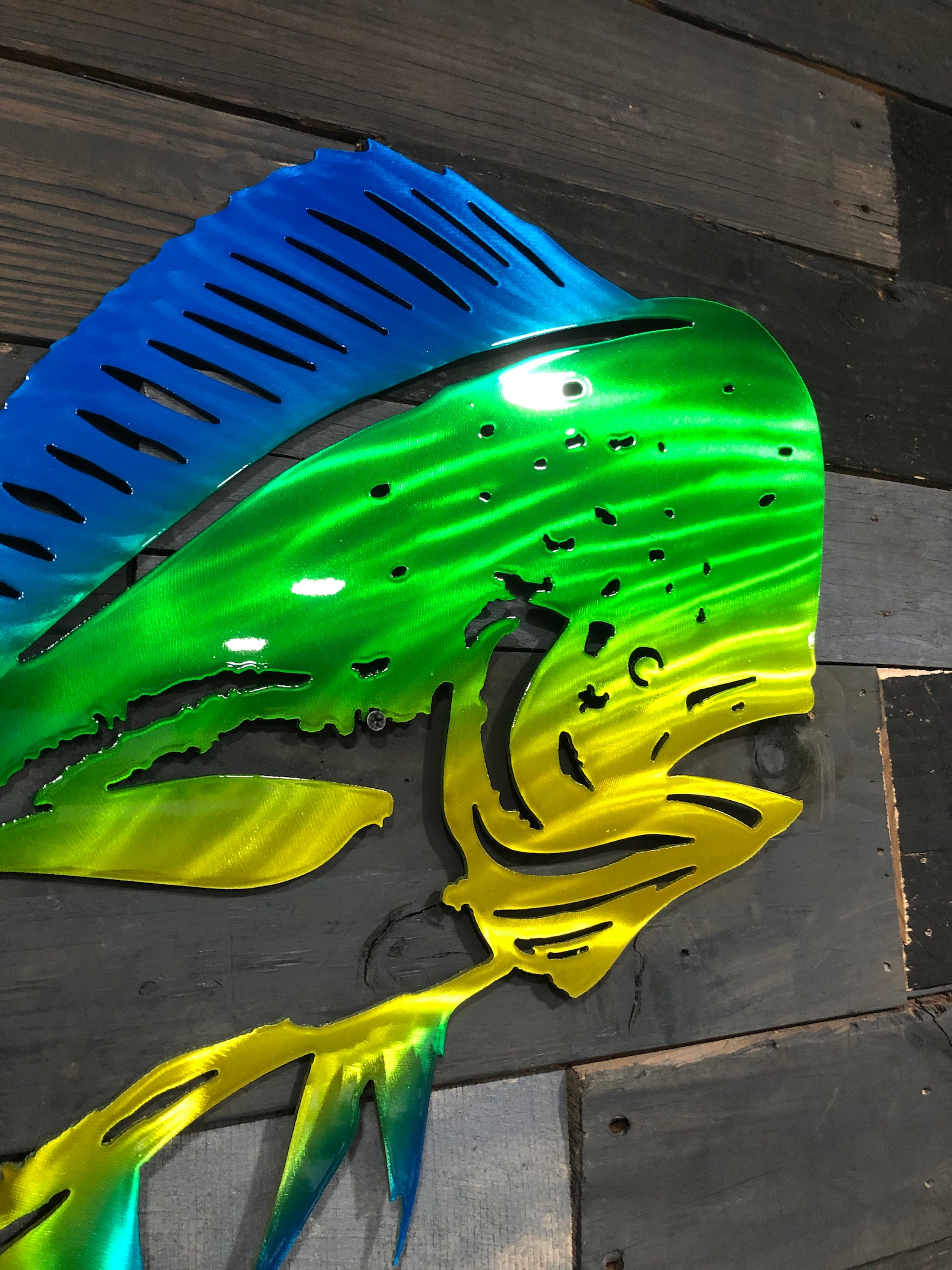 Mahi Mahi Metal Wall Art: Nautical Ocean Theme, 25" Fish Sign - Etsy