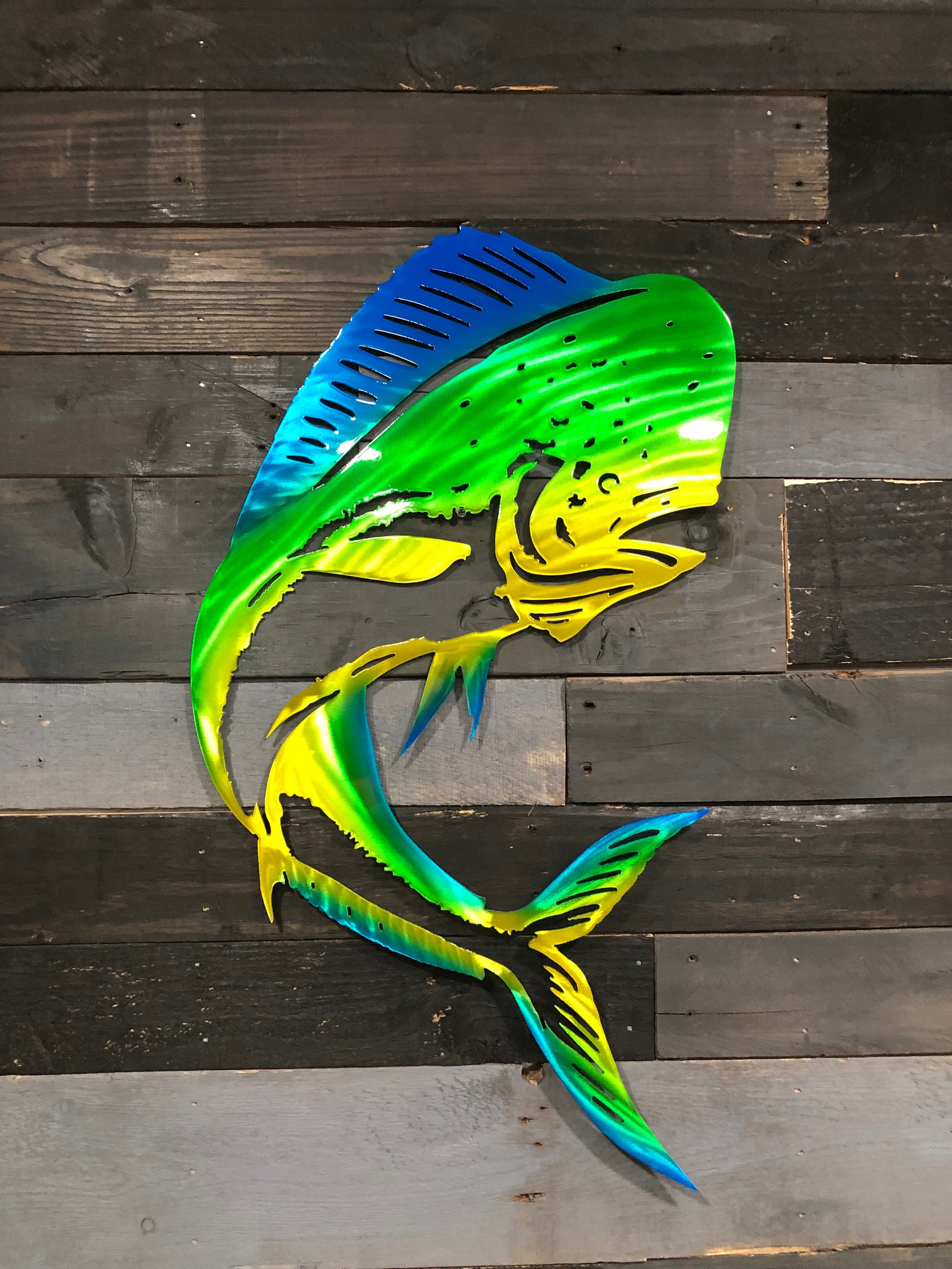 Mahi Mahi Metal Wall Art: Nautical Ocean Theme, 25" Fish Sign - Etsy