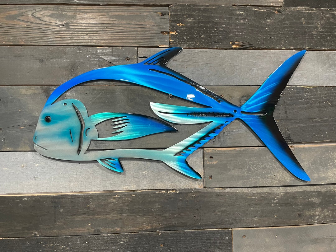Trevally Metal Art Jack Crevalle Art Metal Fish Art Amber Jack Fish Art ...