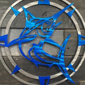 Nautical Compass Rose Compass Metal Art Custom Compass Coastal Metal ...