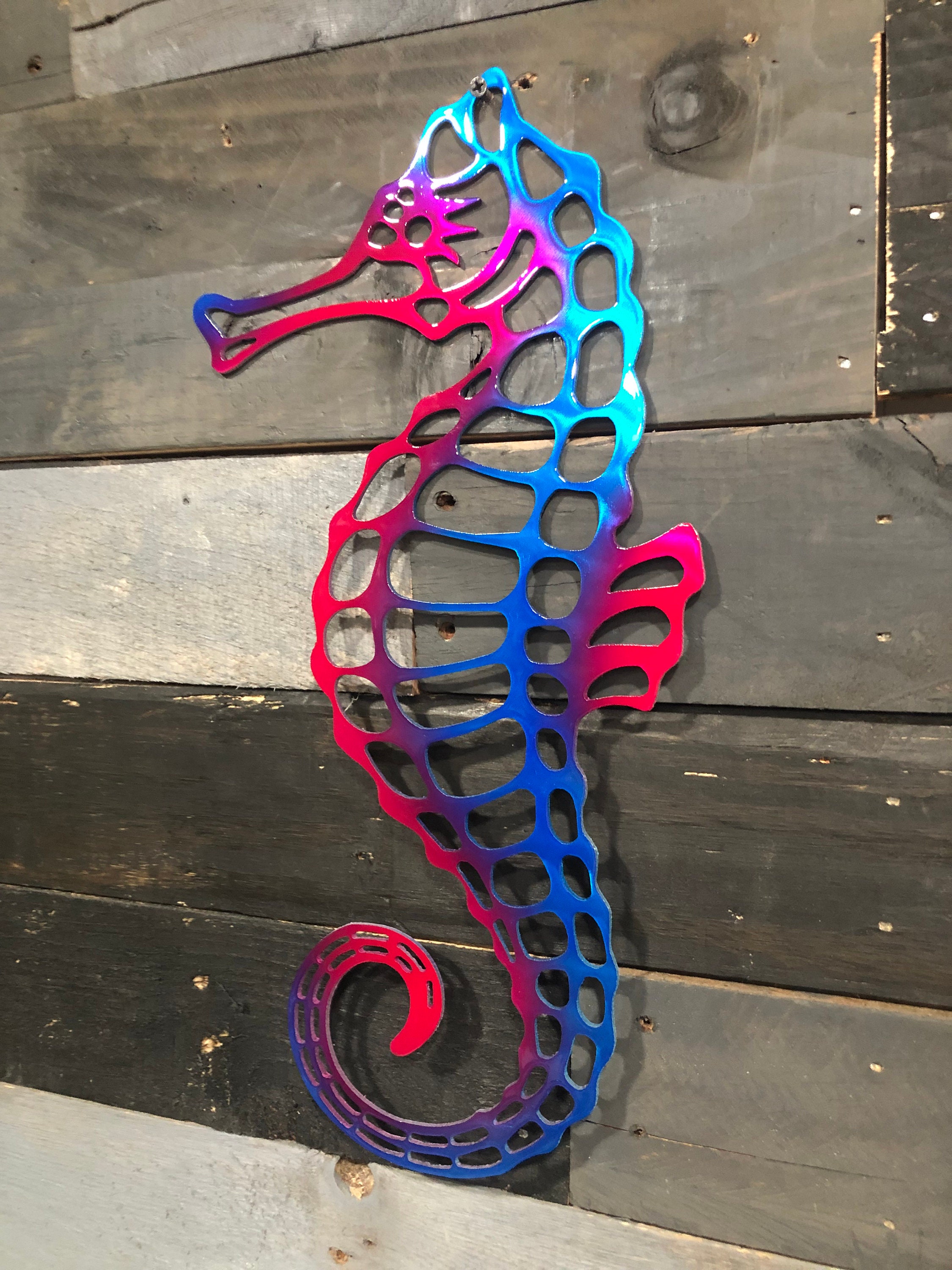 Seahorse Seahorse Metal Sign Beach House Nautical Theme - Etsy
