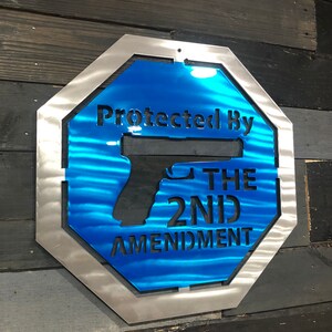 2nd Amendment Metal Sign: Automotive Painted Aluminum, American Rights ...