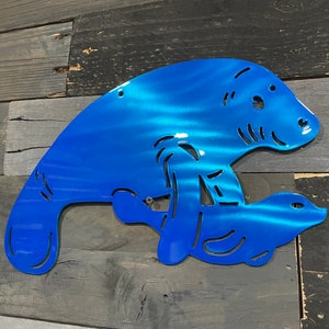 Manatee Metal Wall Art, Florida Manatee, Fish Art, Fish Wall Art ...