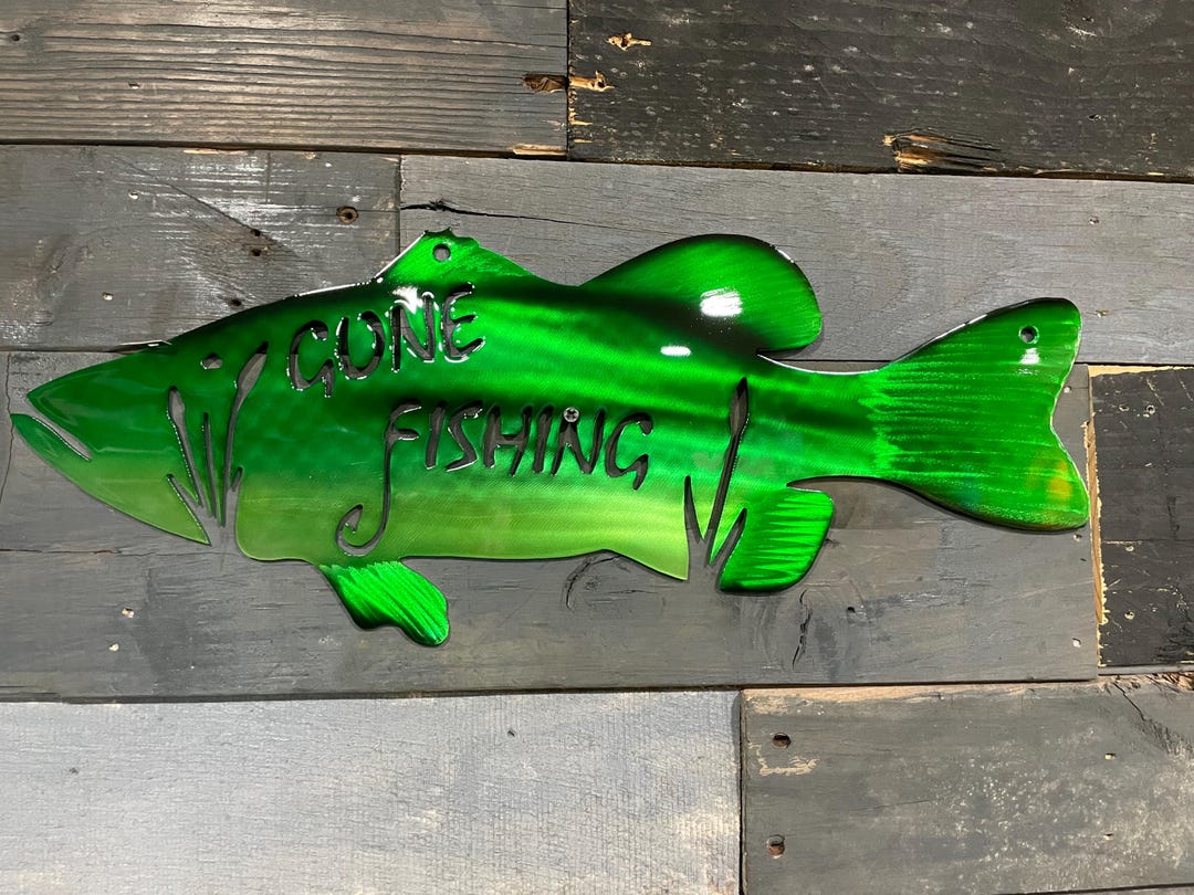 Largemouth Bass Fish Metal Wall Art Bass Fish Custom Fish Decor Wall ...
