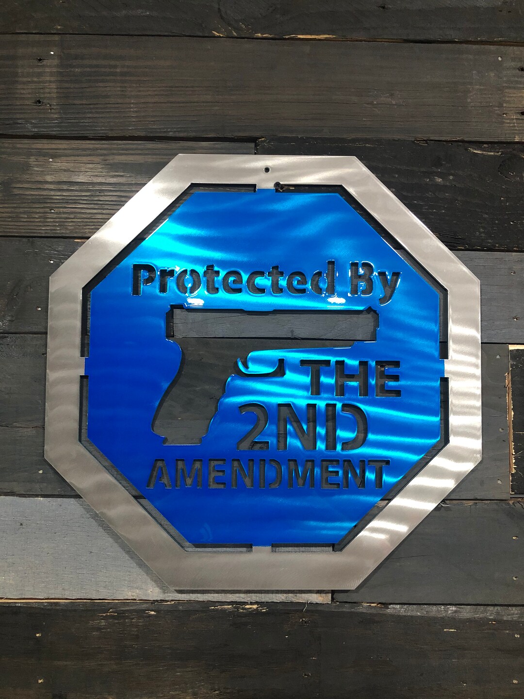 2nd Amendment Metal Sign: Automotive Painted Aluminum, American Rights ...