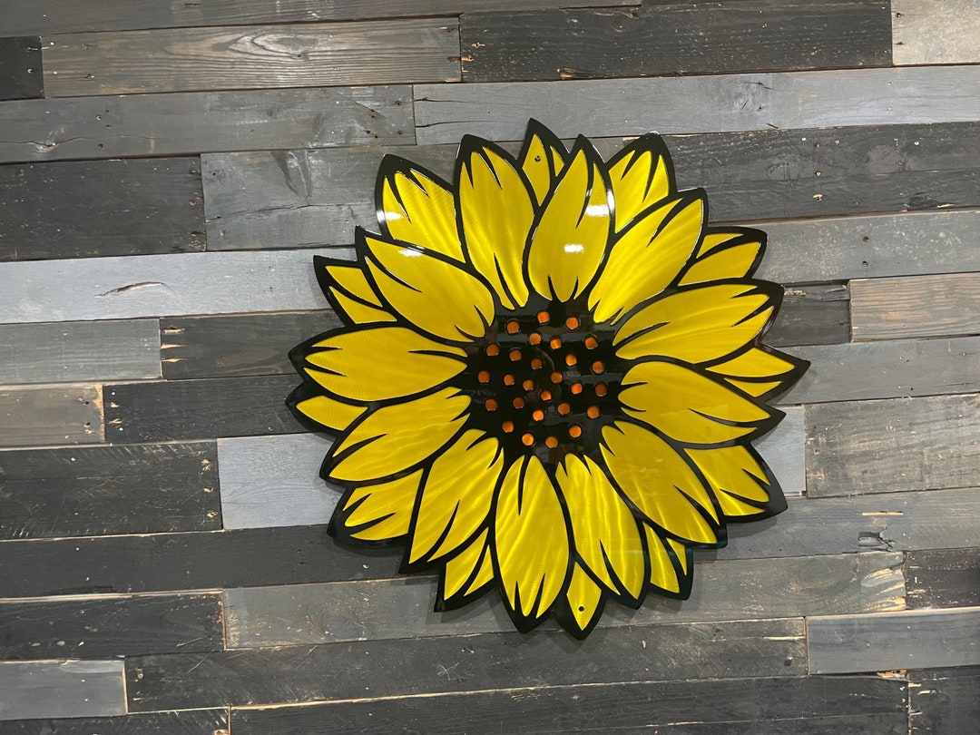 Sunflower Metal Wall Art, Outdoor Metal Art, Metal Flowers, She Shed ...