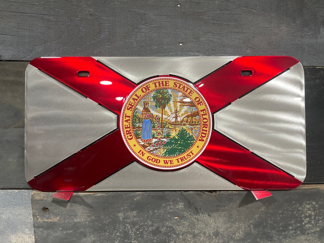 Florida State Flag Front License Plate: Marine Grade Aluminum - Etsy