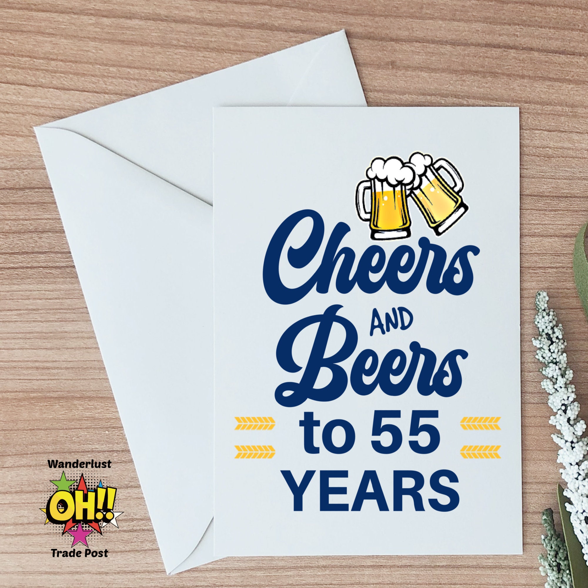 Funny 55th Birthday Card, Turning 55 Card for Men, 55th Birthday Cards ...