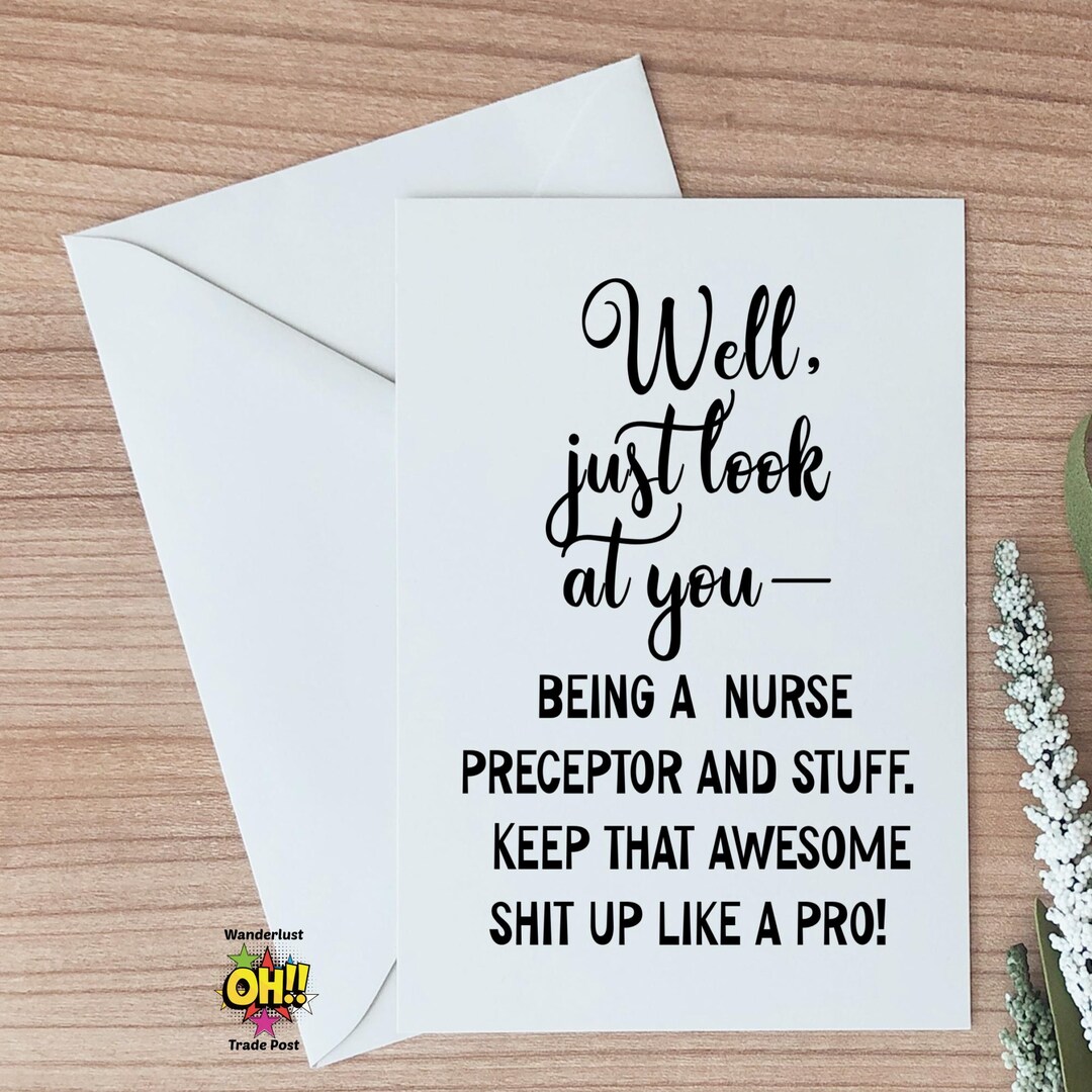 Nurse Preceptor Card, Funny Card for Nurse, Appreciation Gift for Nurse ...