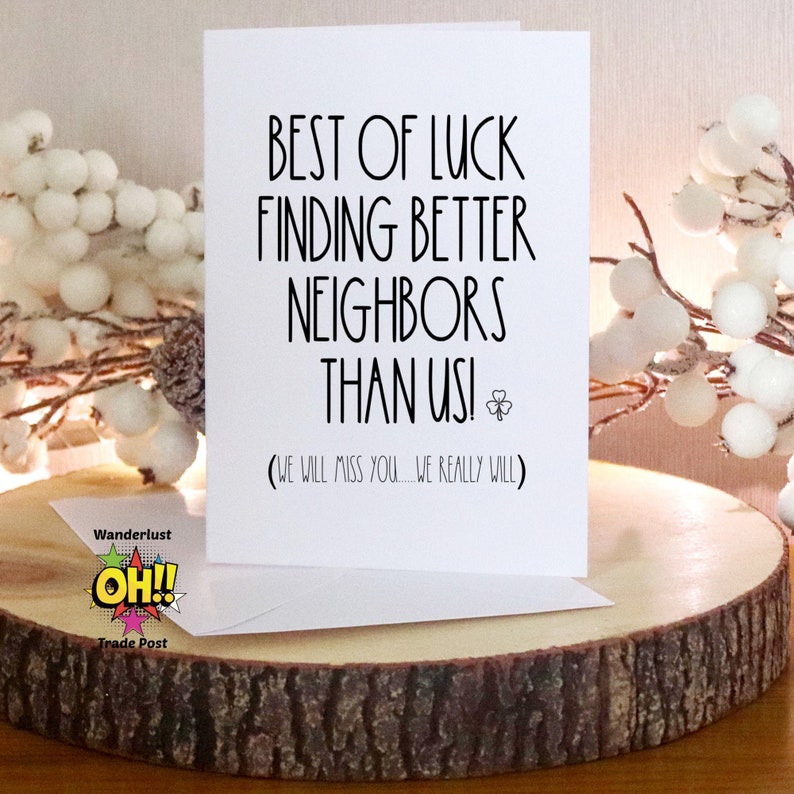 Funny Goodbye Card for Neighbor, Moving Away Gift - Etsy