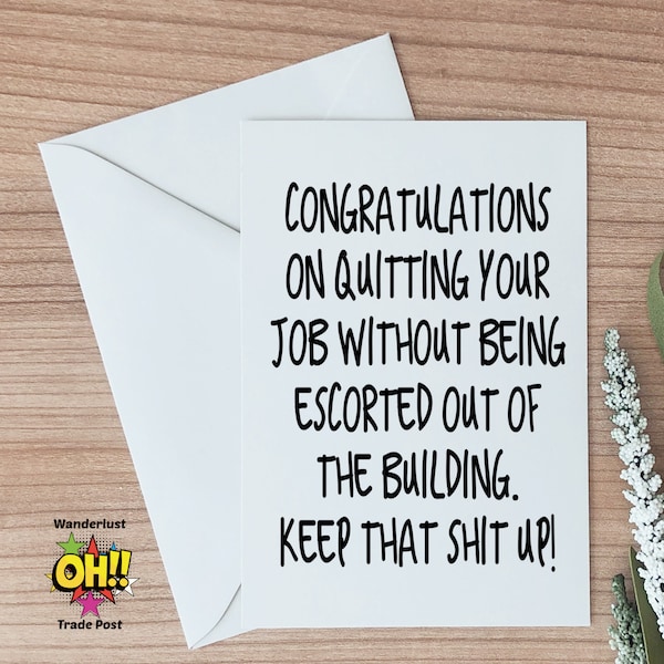 Quitting Job Card - Etsy