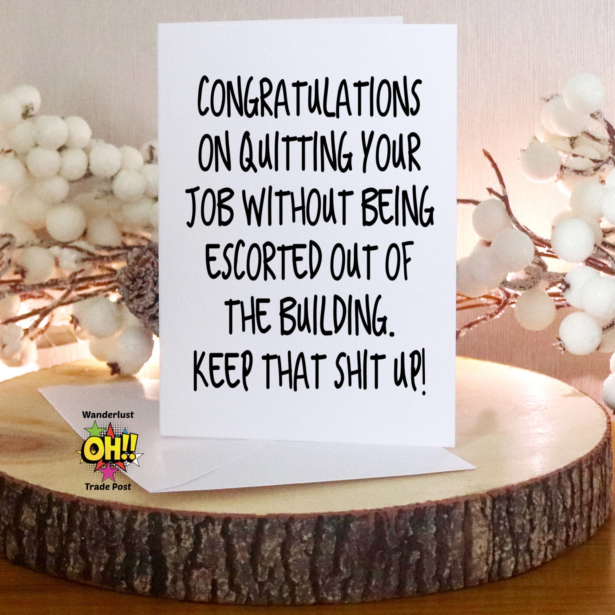 Congrats New Job Card Funny New Job Gift Quitting Job Card - Etsy