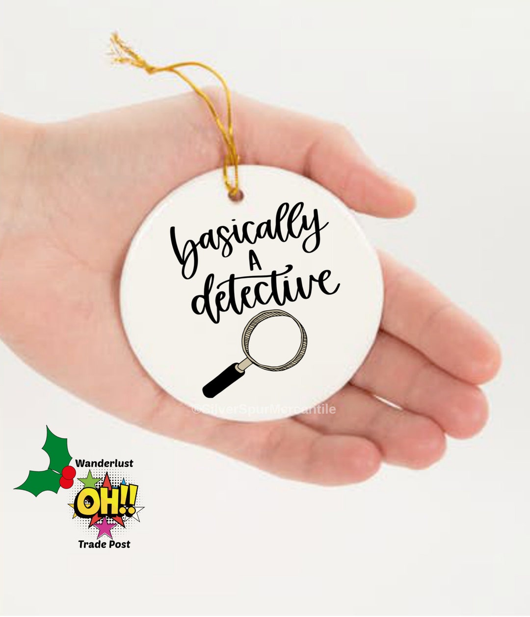Detective Gift Ornament, Mystery Writer Gift, Detective Customized ...
